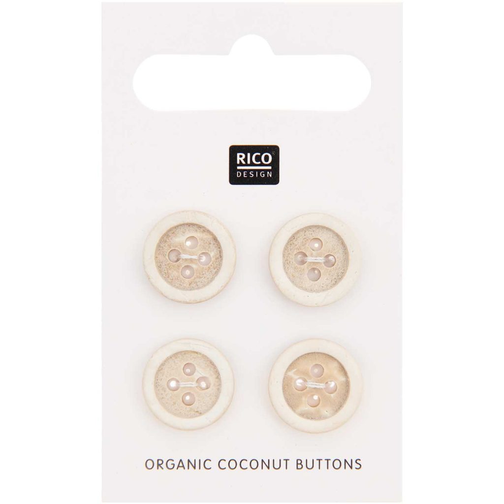 Rico Buttons - Organic Coconut 13mm (4 pack) - Love Wool